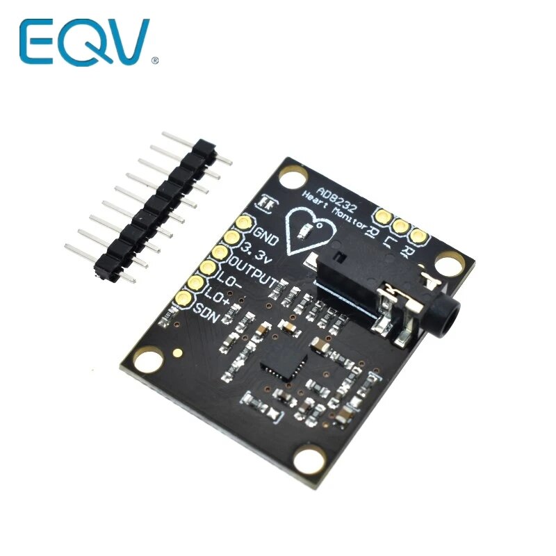 EQV Ecg module AD8232 ecg measurement pulse heart ecg monitoring senso ...