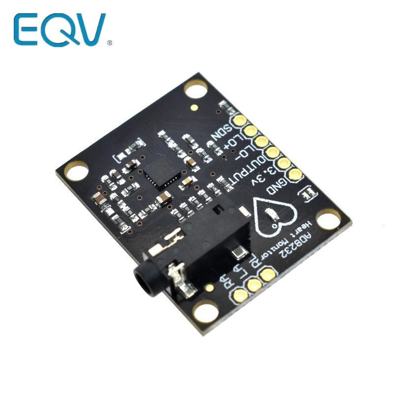 EQV Ecg module AD8232 ecg measurement pulse heart ecg monitoring senso ...
