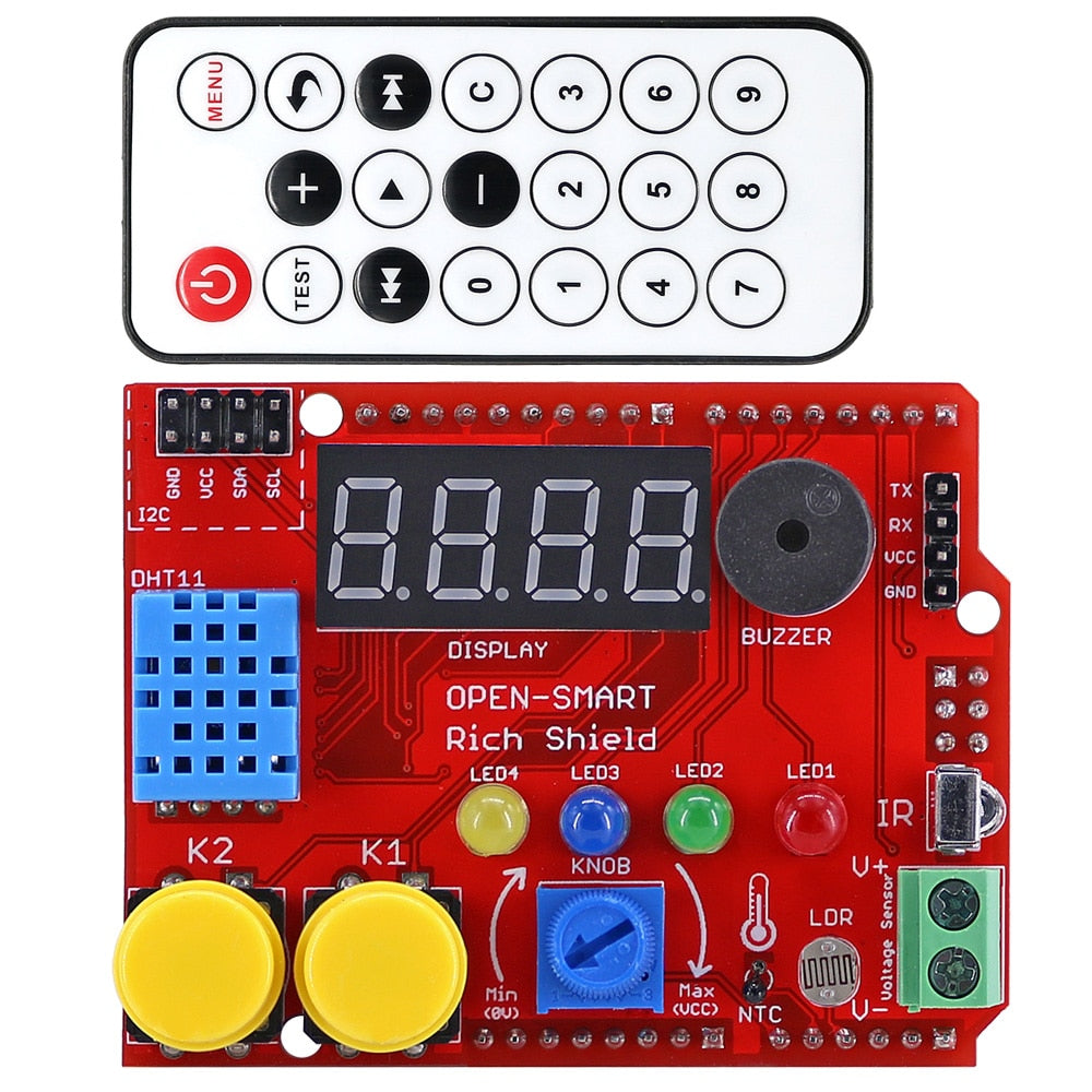 Rich Shield +IR Remote with Infrared Receiver 4-Digit LED Buzzer Butto ...