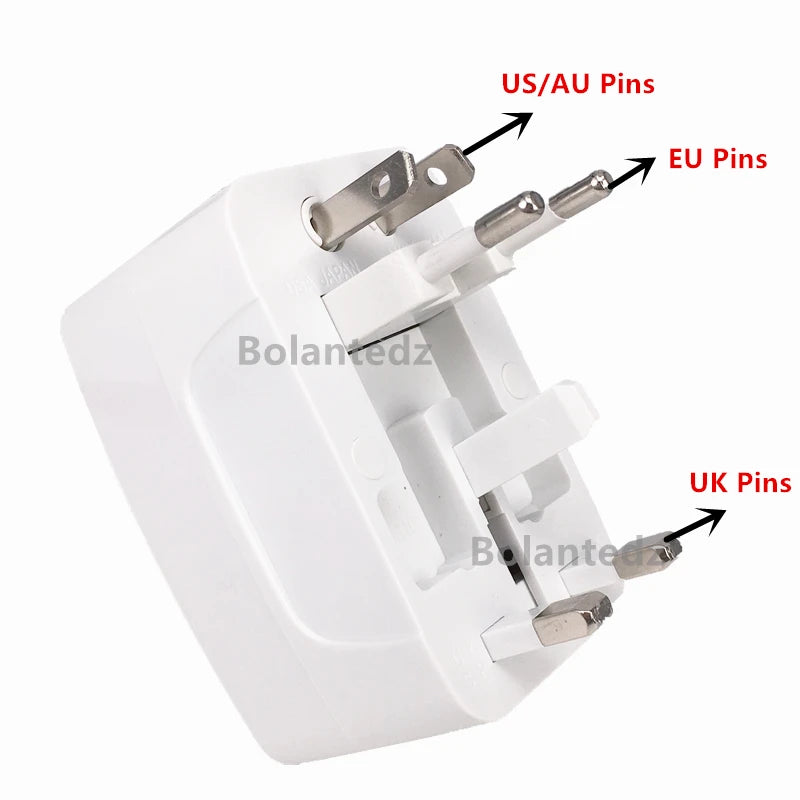 All in One Universal International Plug Adapter 2 USB Port World Trave ...