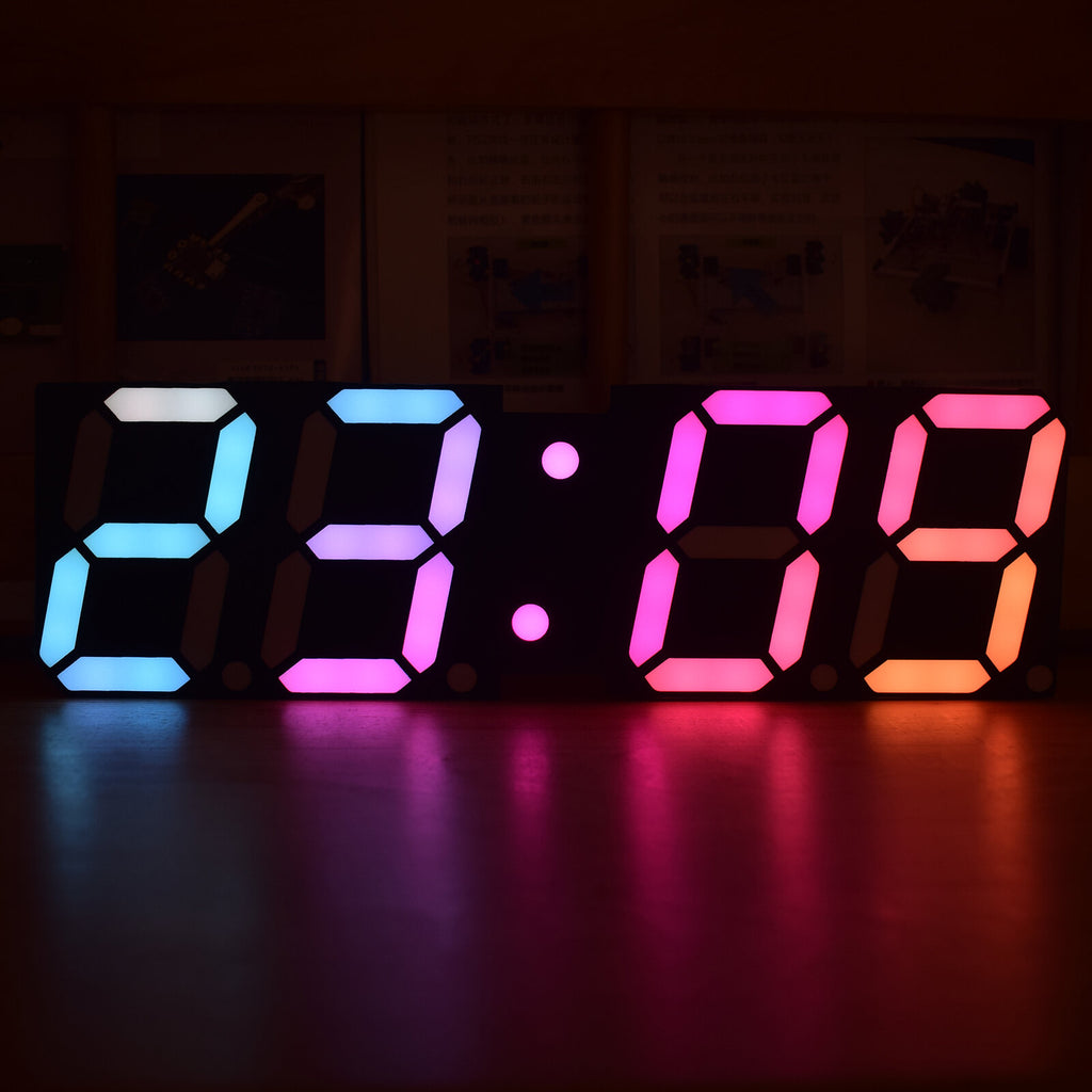 High-Brightness LED Large Size Font RGB Rainbow Color Desktop Digital ...