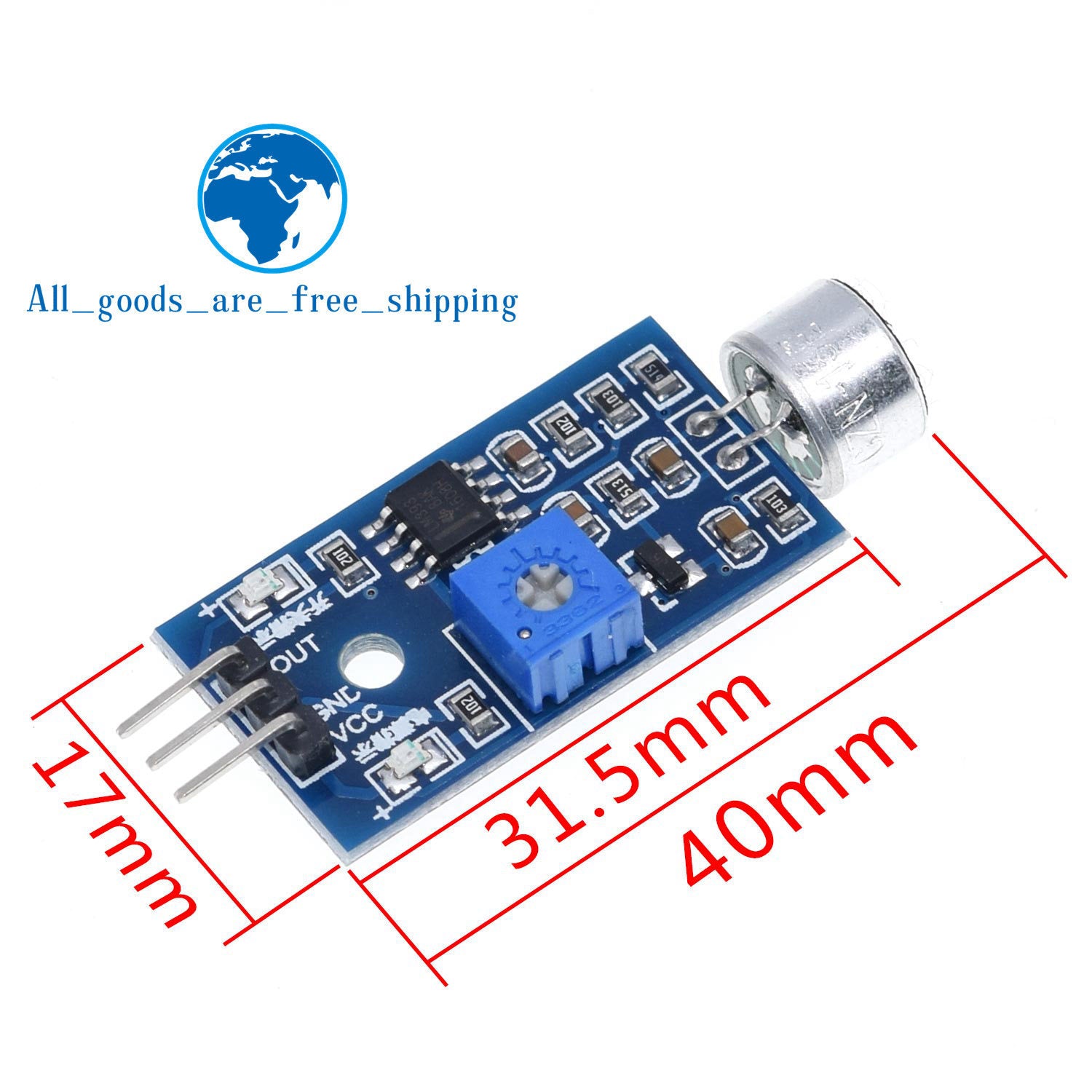 3pin Voice Sound Detection Sensor Module Intelligent Smart Vehicle Ro ...
