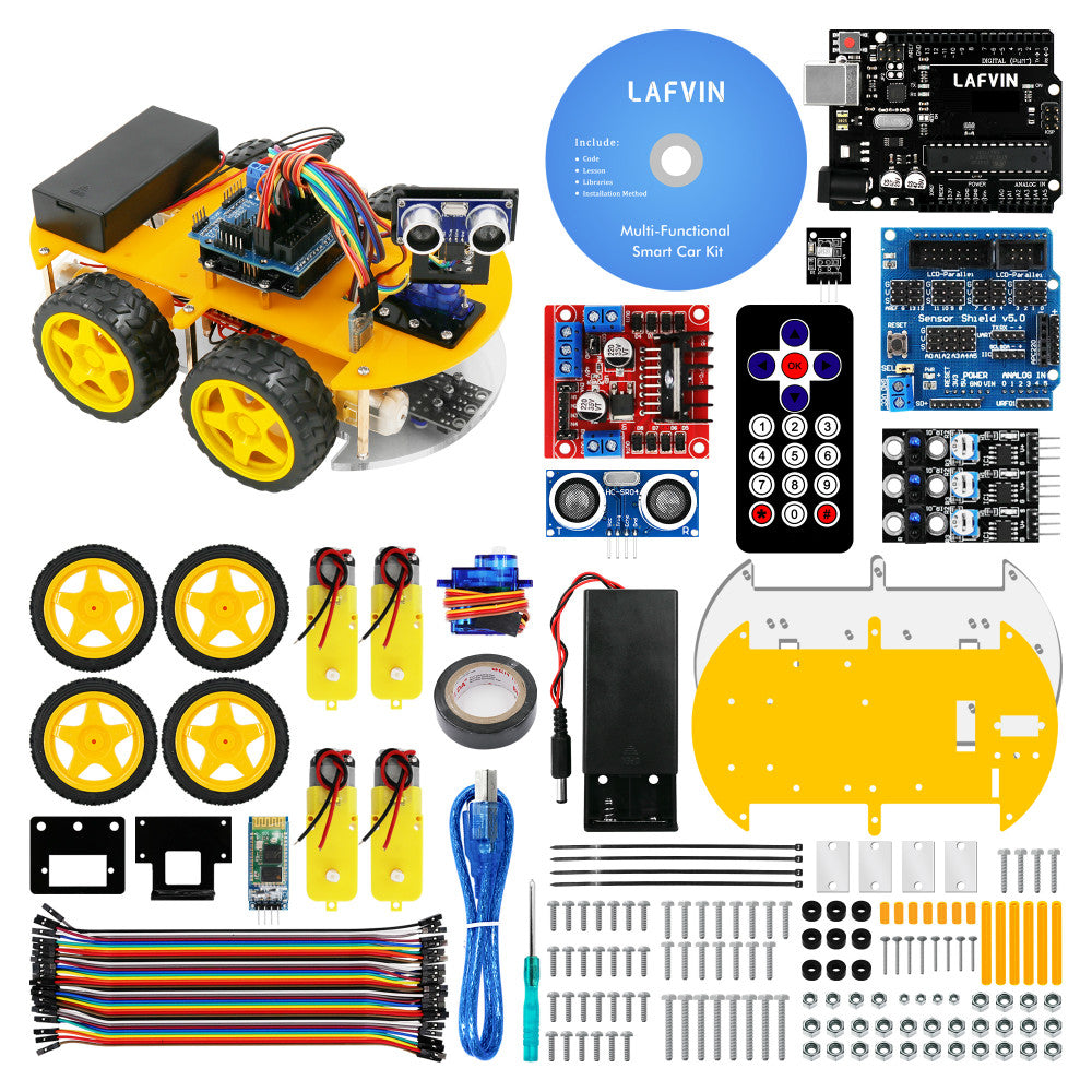 LAFVIN Smart Robot Car Kit for UNO R3 for Arduino with Ultrasonic Sens ...