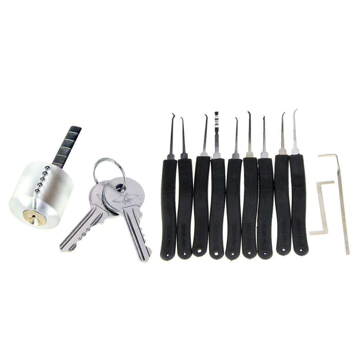 Transparent Practice Lock + 9-Piece Lock Picks Kit – pfdeal