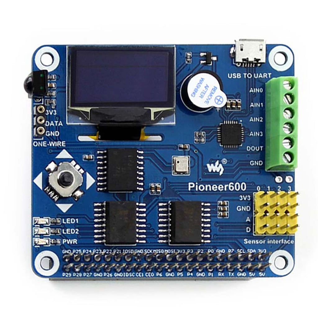 Waveshare Raspberry Pi Extended Board + AD DA RTC OLED Pressure Sensor ...