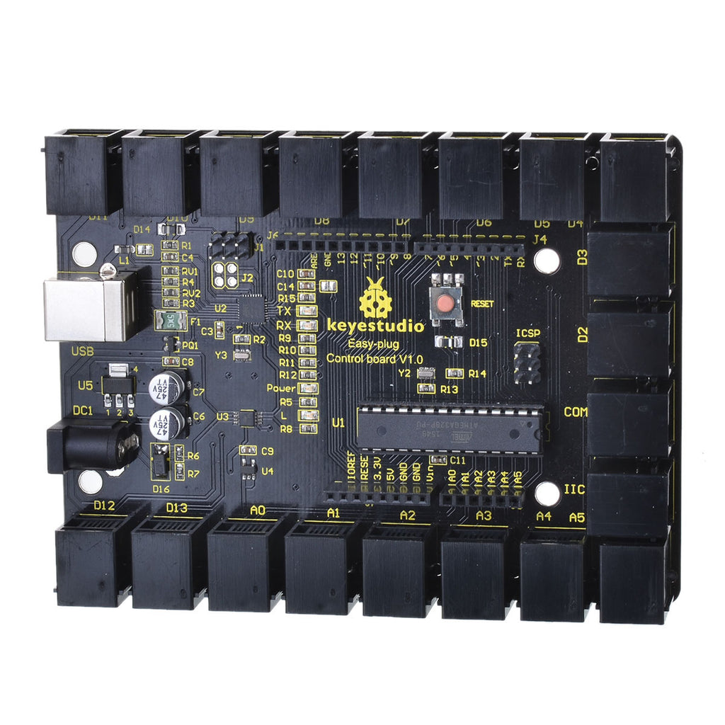 Keyestudio EASY Plug Control Board for Arduino - Black + Yellow – pfdeal
