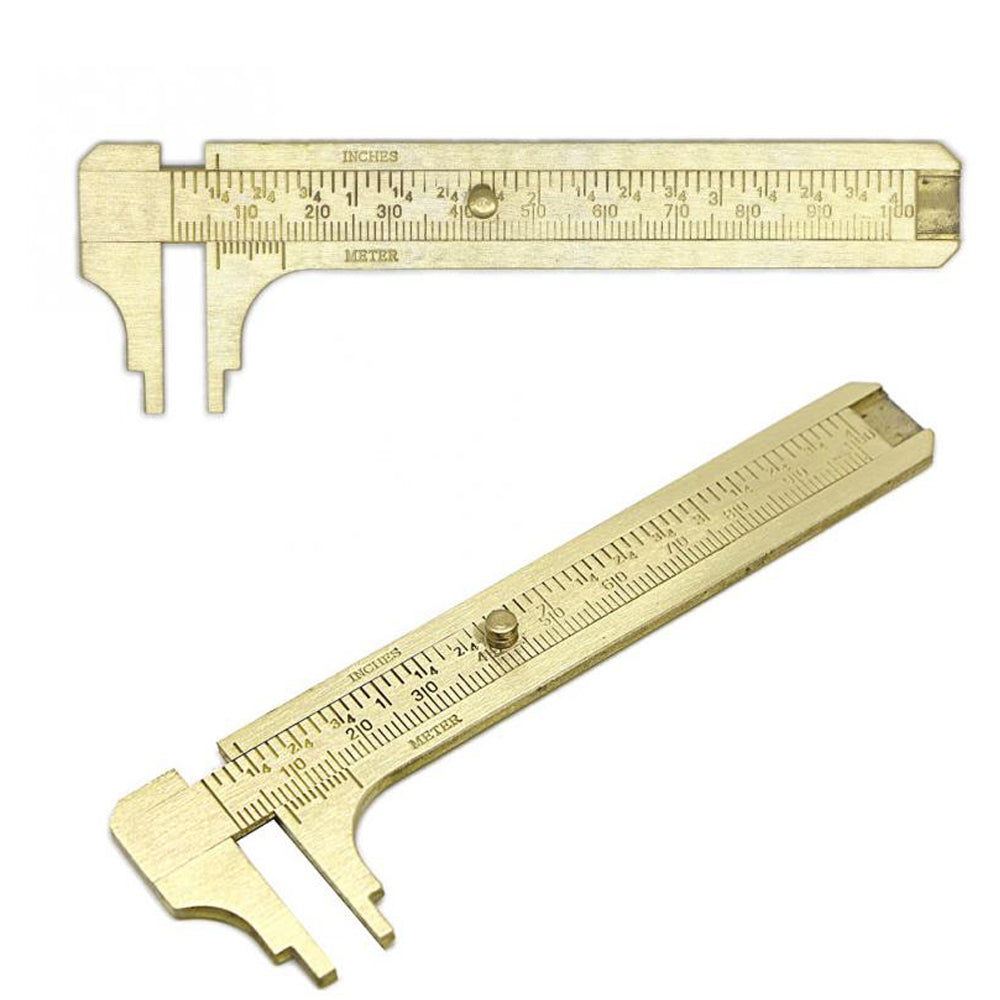 ZHAOYAO 100mm Mini Sliding DIY Vernier Caliper, Metal Brass Sliding Ga ...